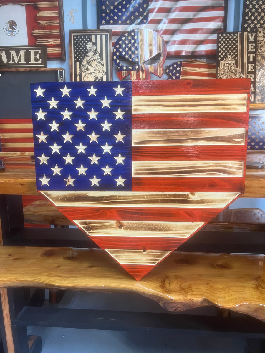 Home Plate Wooden Flag – Southern Sawdust