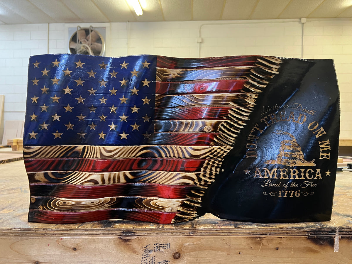 Wavy Wooden Flag with Preamble – Southern Sawdust